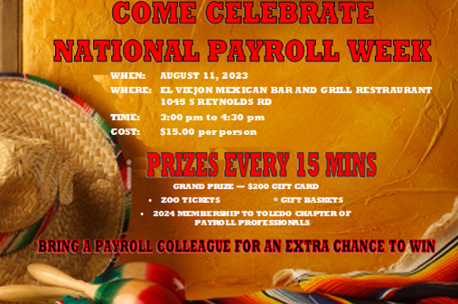Come Celebrate National Payroll Week! – Toledo Payroll Organization